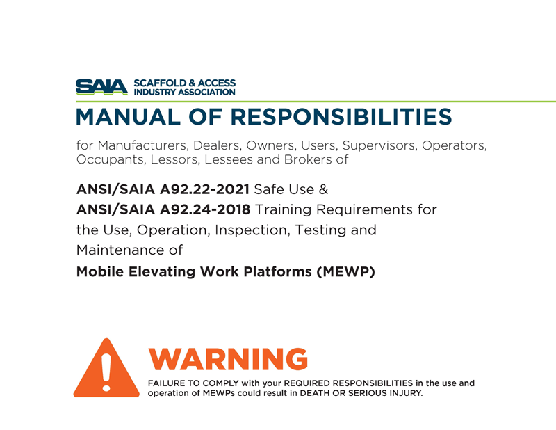 Manual of Responsibilities (MOR) A92.22/A92.24-2021